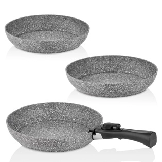 Taç Easy Connect 3'lü Tak Çıkar Saplı Tava Seti Gri - TAC-4991