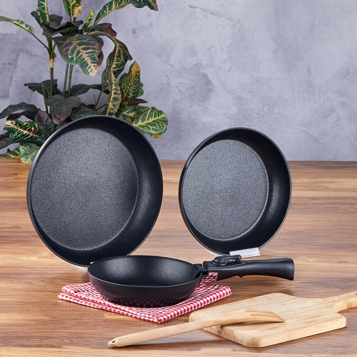 Taç Easy Connect 3'lü Tak Çıkar Saplı Tava Seti Siyah - TAC-4992